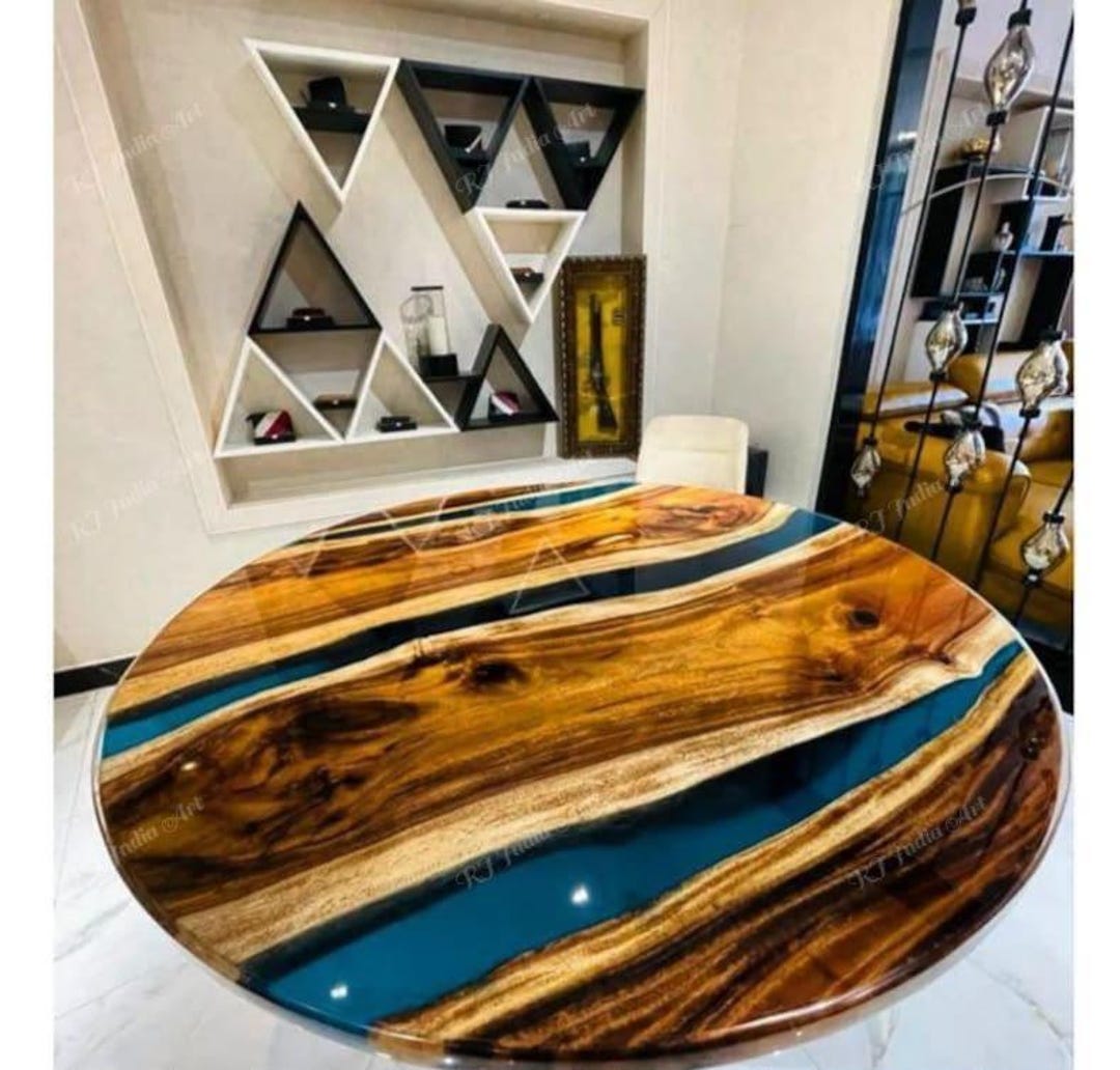Handmade Acacia Wood Epoxy Table: Agate Resin Coffee Table - Etsy