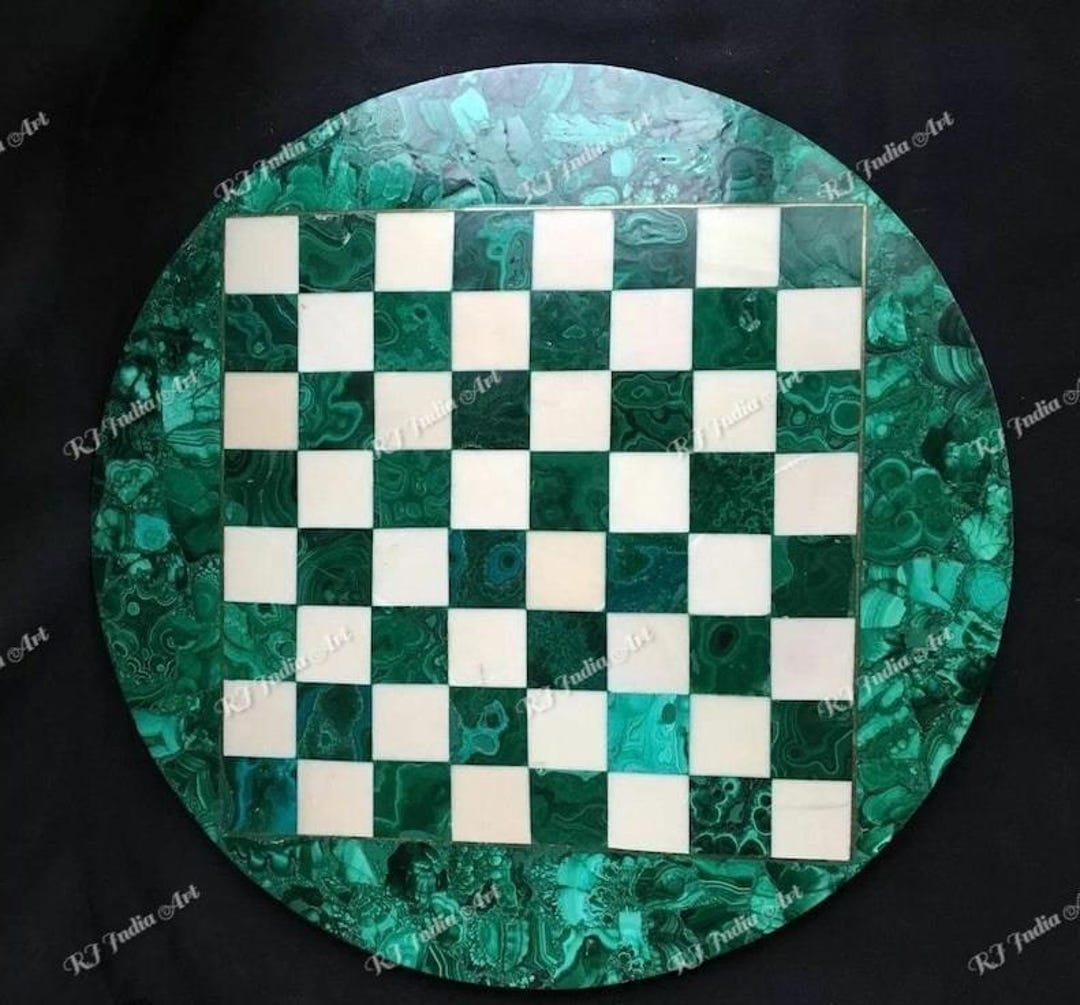 Handmade Malachite Stone Table Top: Semi Precious Inlay Art - Etsy