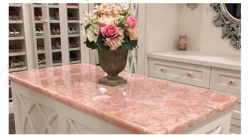 Handmade Rose Quartz Kitchen Slab: Natural Stone Table Top - Etsy