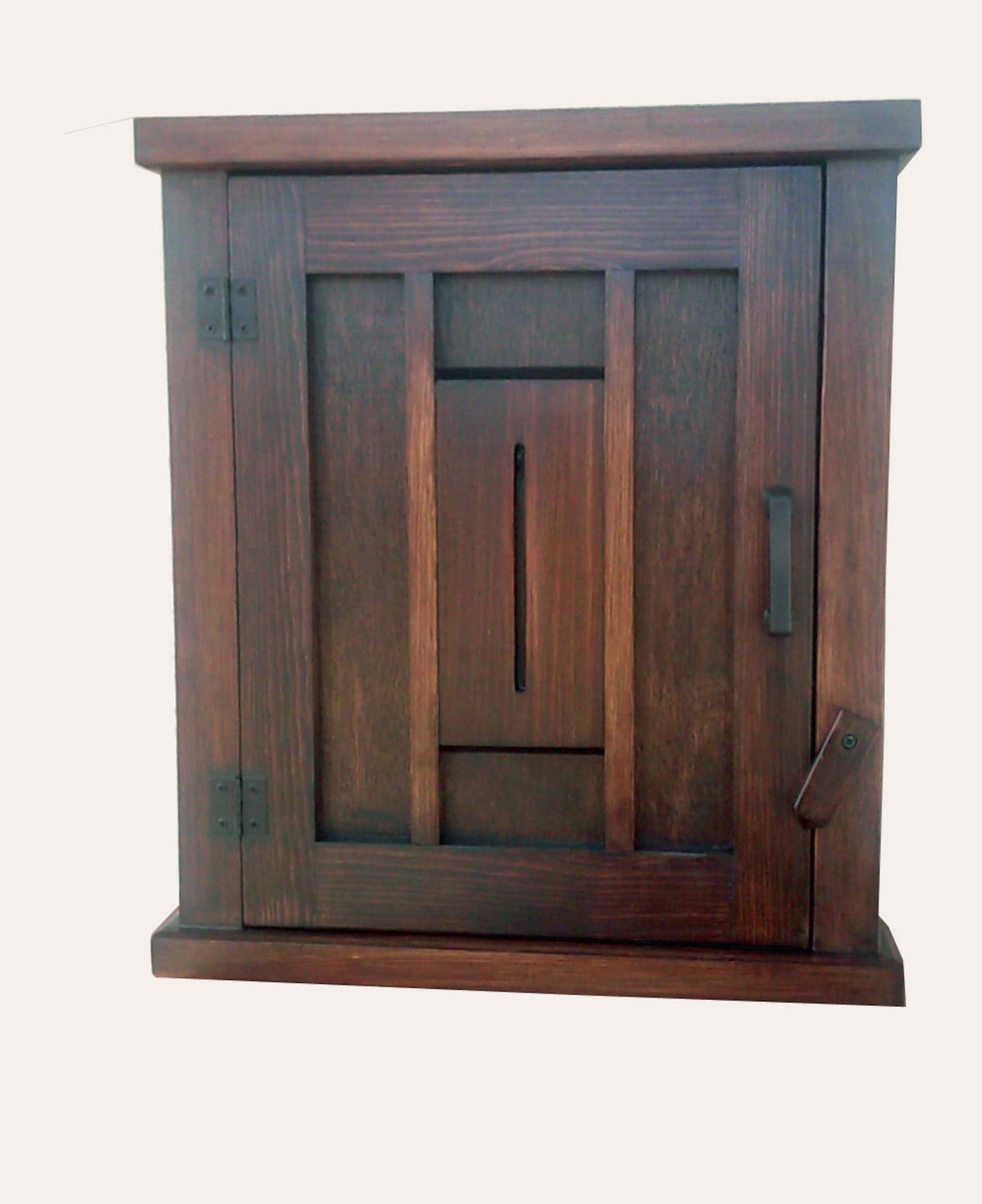 Handmade Mission Arts/crafts Keyhole Design Wood Wall Mount Cabinet - Etsy