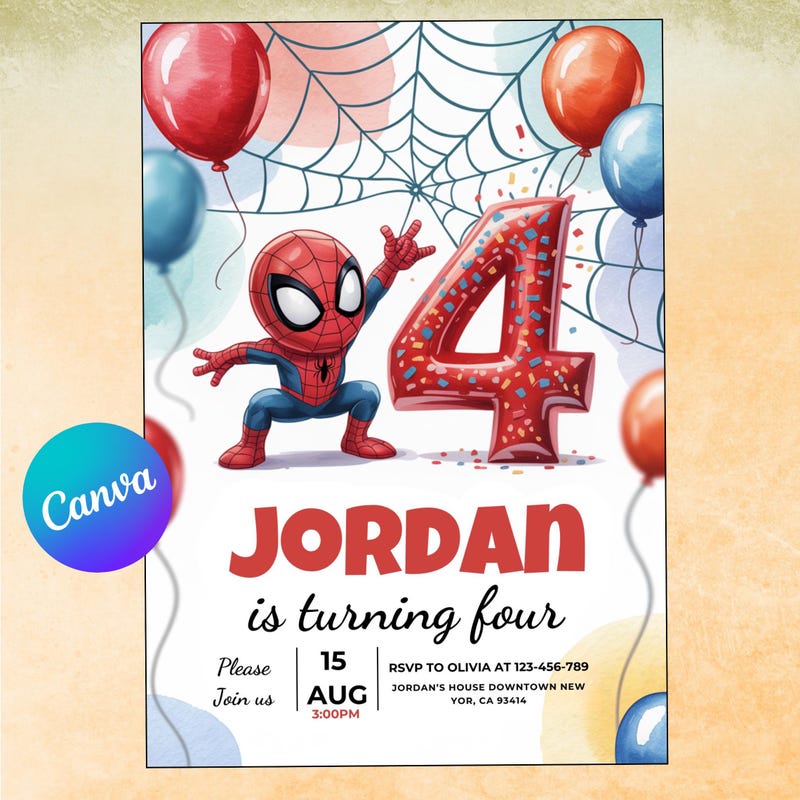 Spiderman Birthday Theme - Etsy UK