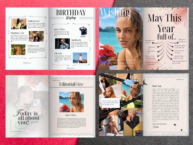 Personalized Birthday Magazine Template for Best Friend | Vogue Style ...