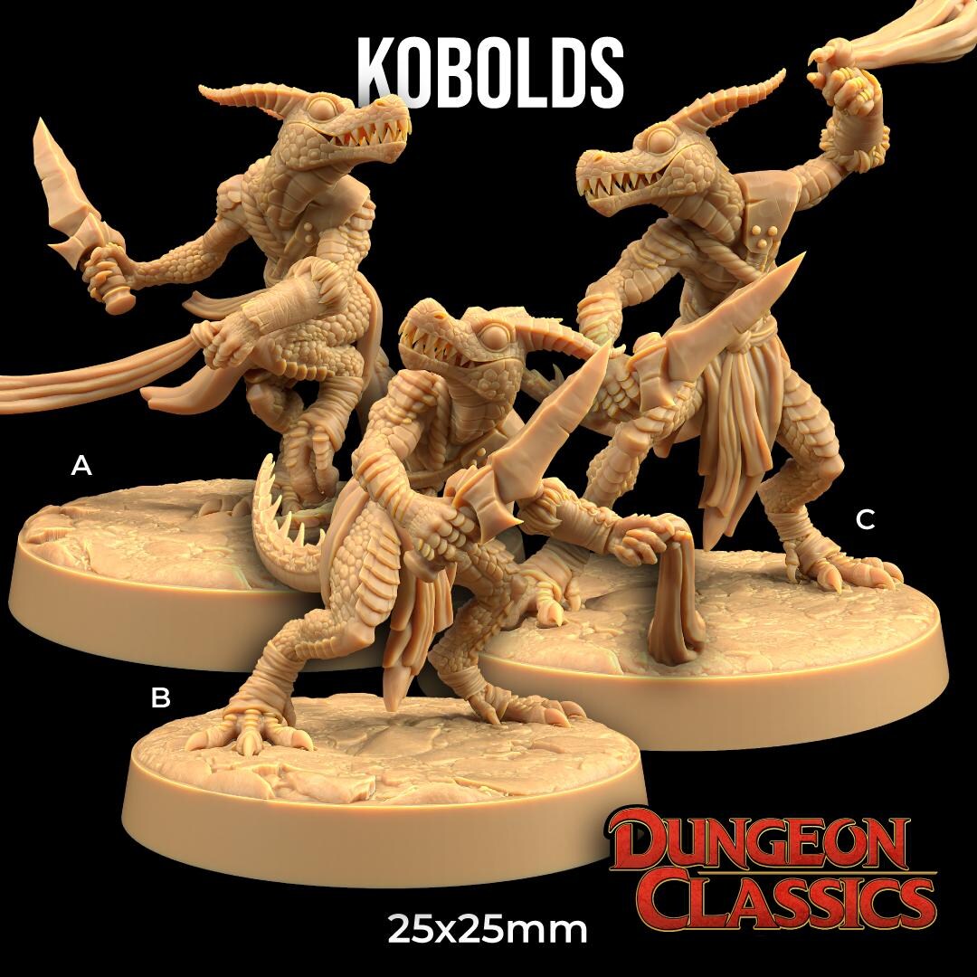 Kobold Variations and Winged Kobold - Dungeon Miniature Set - for RPG ...