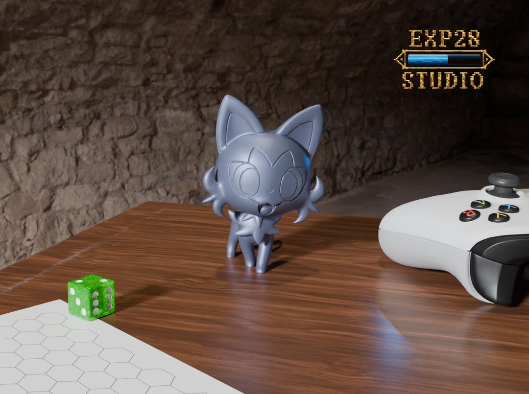 Sprigatito 3D Print – Pokémon Model | Cute Cat Grass Type | 100mm ...