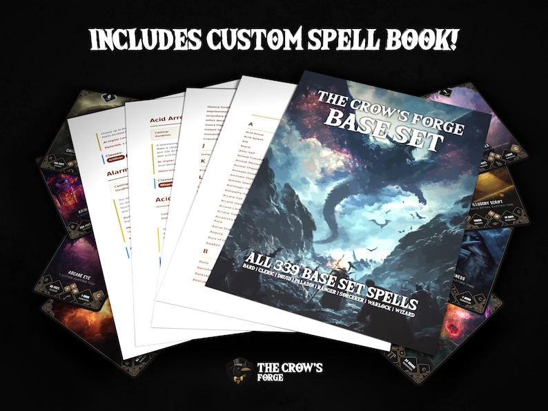 Dnd Spell Cards 2024 | En, Fr, De, Es, It Languages | Includes Homebrew ...