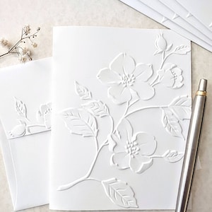 Wild Rose Greeting Card, Embossed All Occasion Card With Matching ...