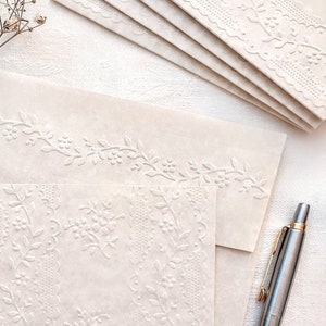 Embossed Note Card, Lace Stationary, A2 Card With Matching Envelope ...