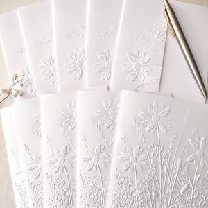 Embossed Wildflower Notecards, A2 Size 4.25 X 5.50" With Embossed ...