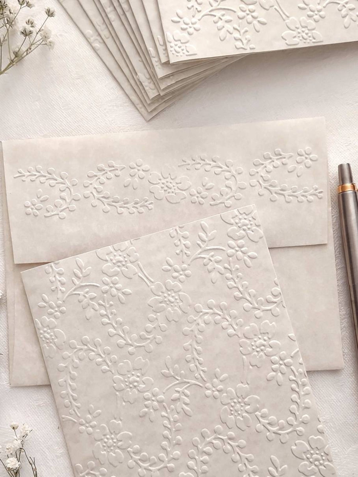 Embossed Note Cards Vintage Style Note Cards Note Card Set - Etsy