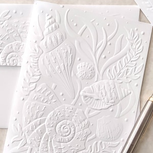 Beach Note Cards, White Sea Shell Notecards, Beach Themed Gifts ...