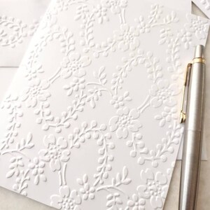 Embossed White Note Cards Set of 5 or 10 Cards, 4.25 X 5.50" Vintage ...