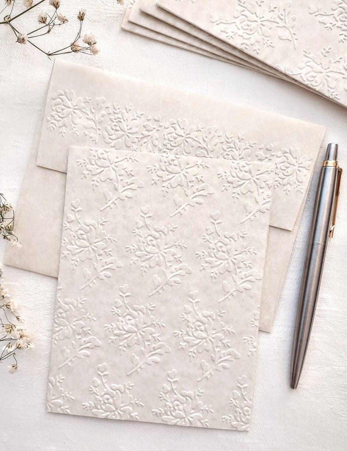 Rose Note Cards Embossed Notecards With Matching Envelopes - Etsy