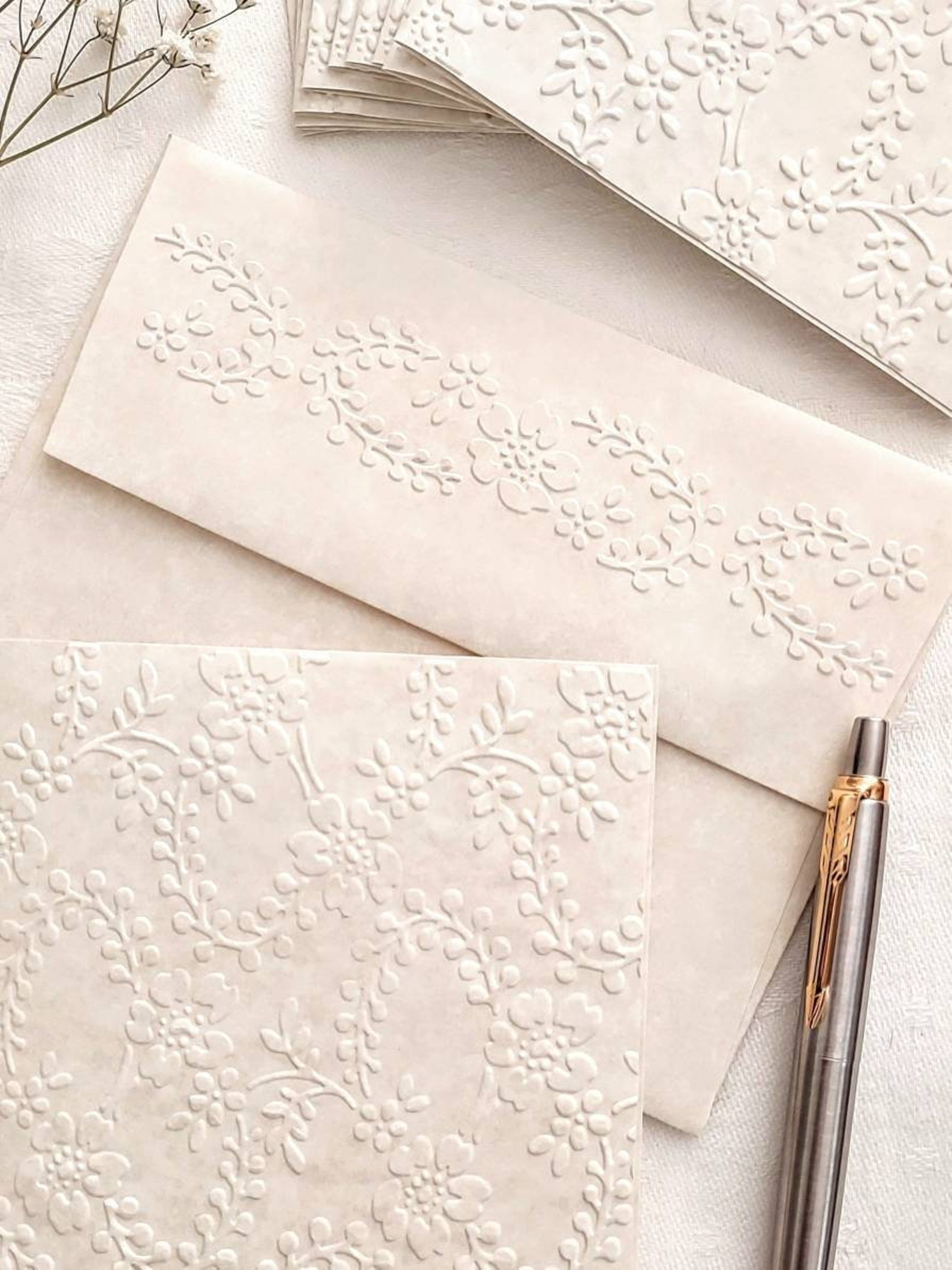 Embossed Note Cards Vintage Style Note Cards Note Card Set - Etsy