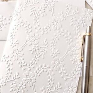 Embossed White Note Cards Set of 5 or 10 Cards, 4.25 X 5.50" Vintage ...