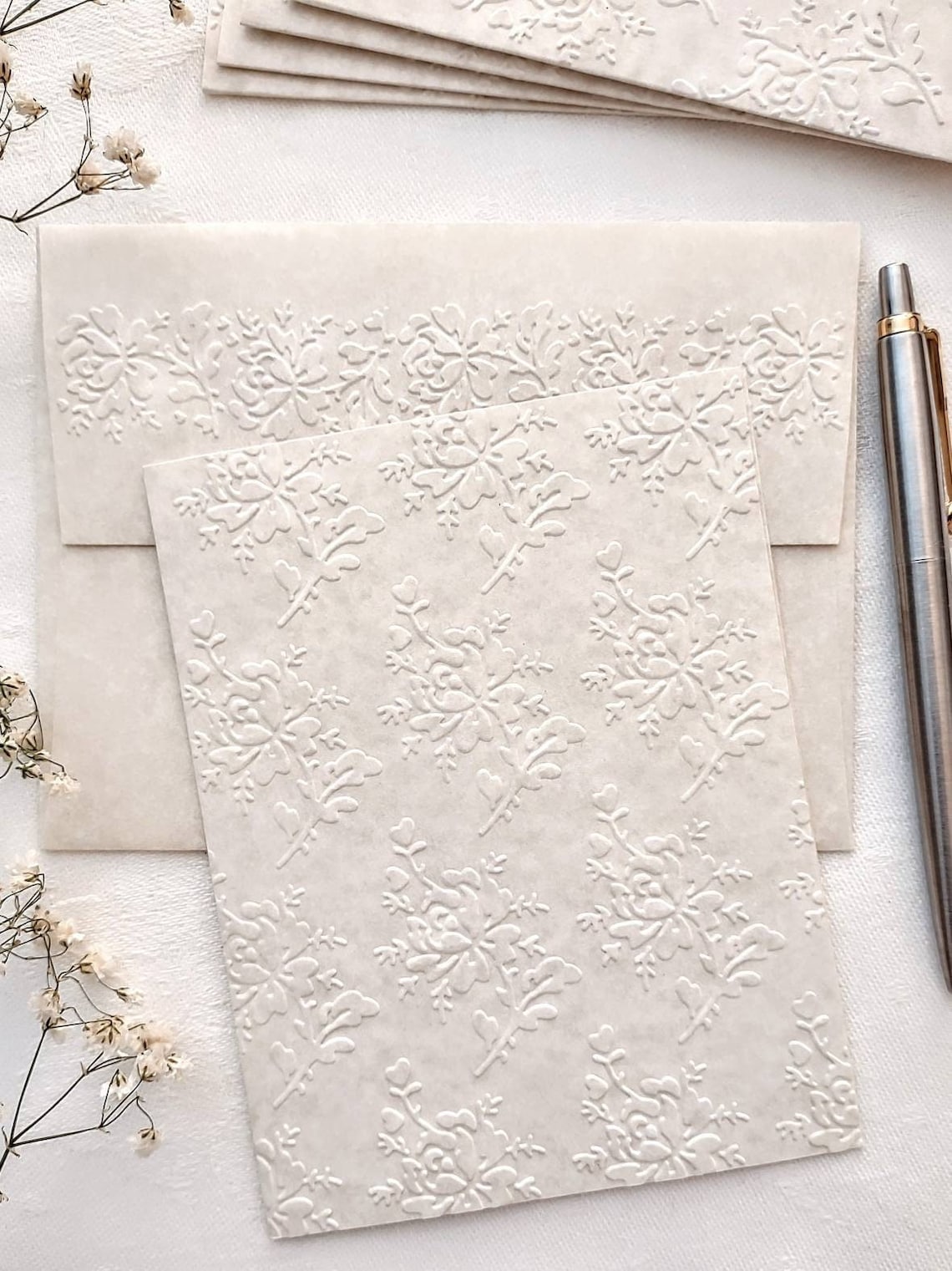 Rose Note Cards Embossed Notecards With Matching Envelopes - Etsy
