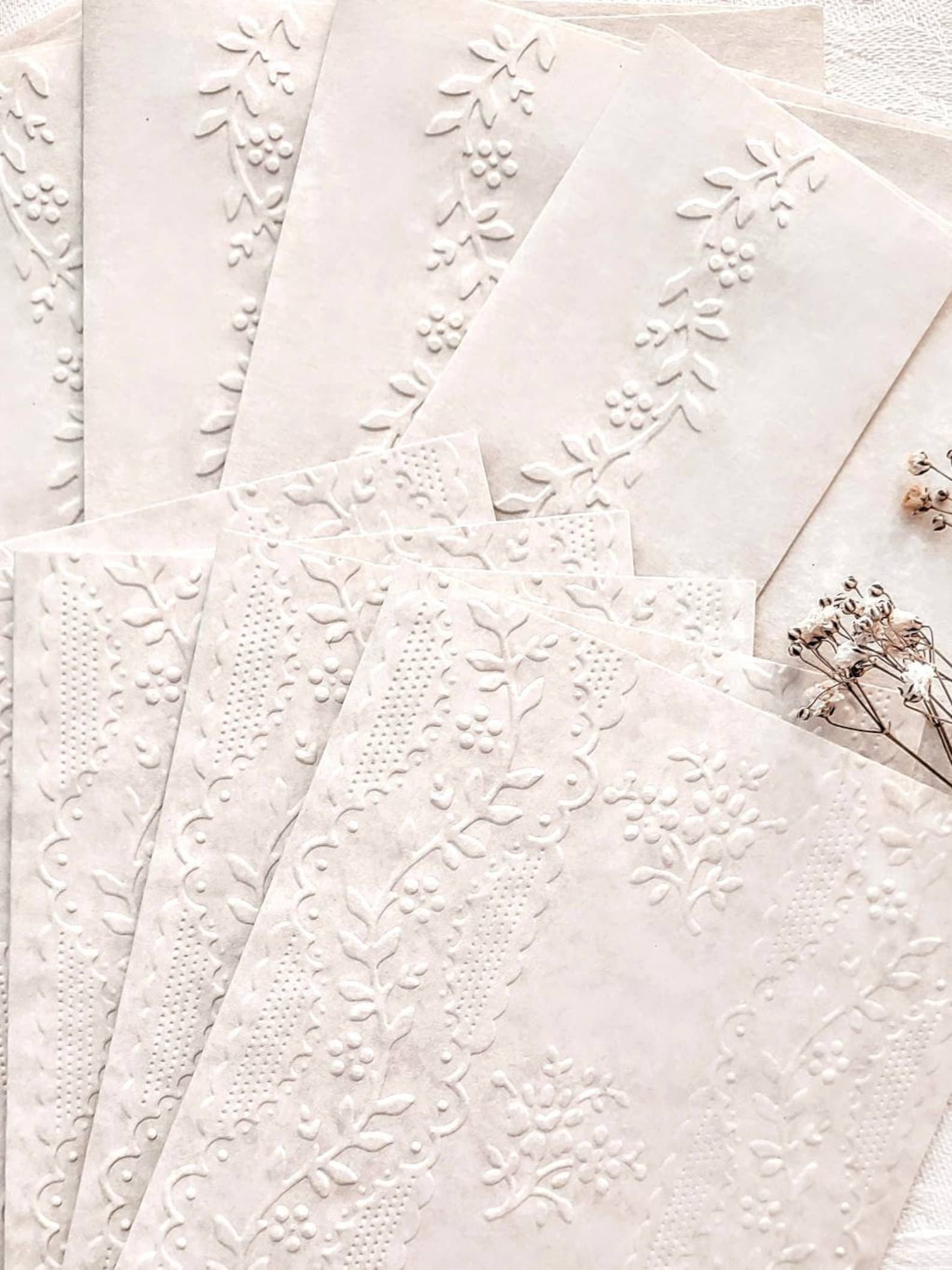 Embossed Note Card, Lace Stationary, A2 Card With Matching Envelope ...