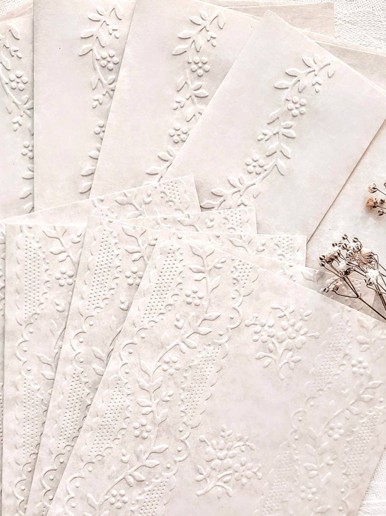 Embossed Note Card, Lace Stationary, A2 Card With Matching Envelope ...