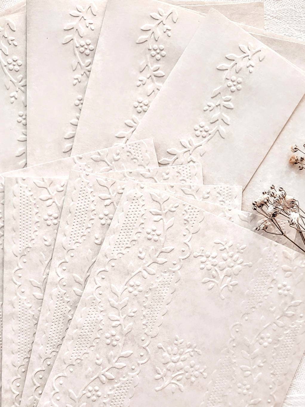 Embossed Note Card, Lace Stationary, A2 Card With Matching Envelope ...