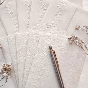 Embossed Note Card, Lace Stationary, A2 Card With Matching Envelope ...