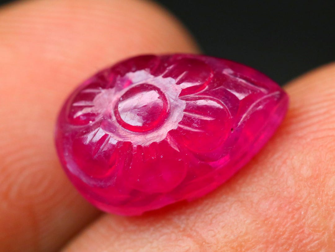 Natural Ruby Carving Pear Ruby for Earing 5.95 Ct Red Gemstone, July ...