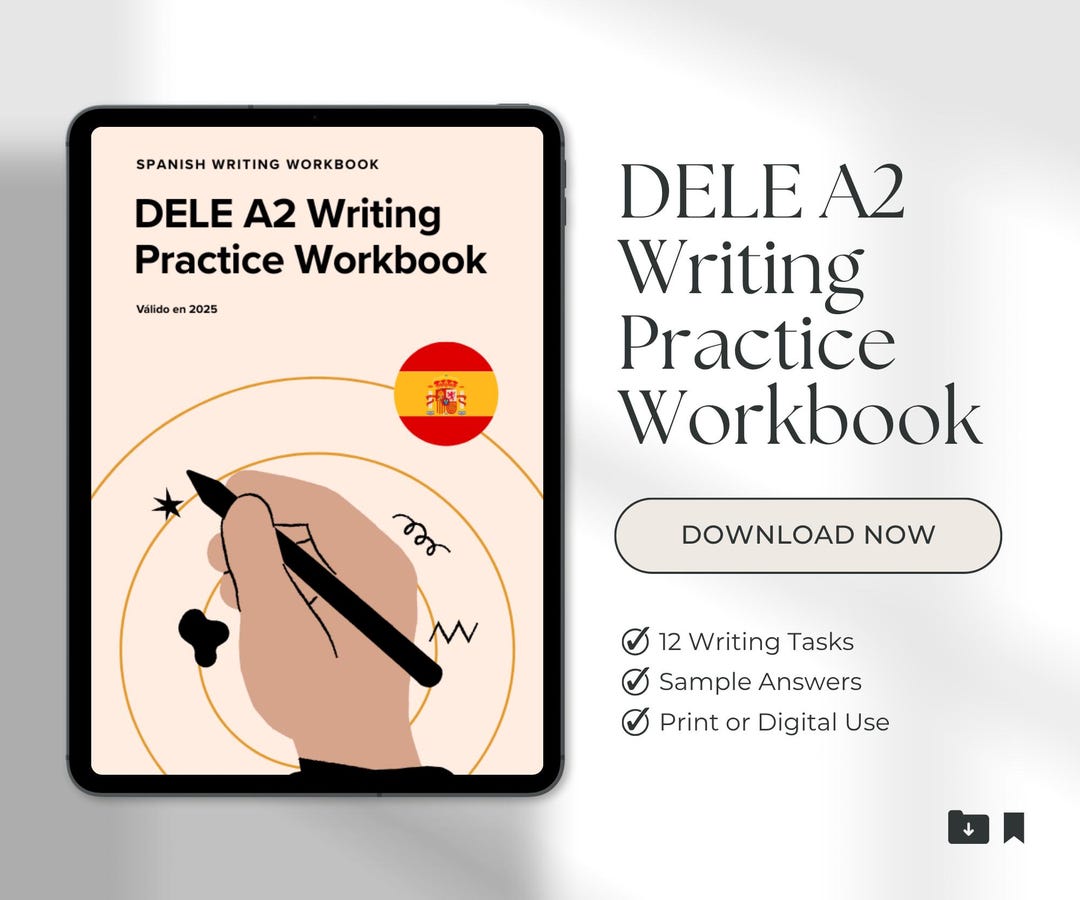 DELE A2 Writing Practice Workbook | Spanish Exam Prep | Digital PDF ...
