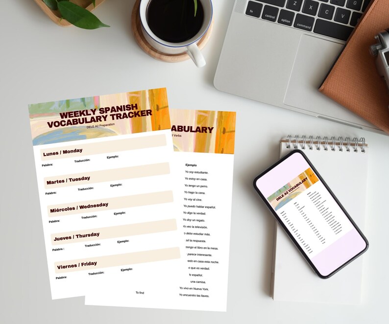 DELE A2 Spanish Vocabulary Tracker + Top 100 Words | Printable PDF for ...