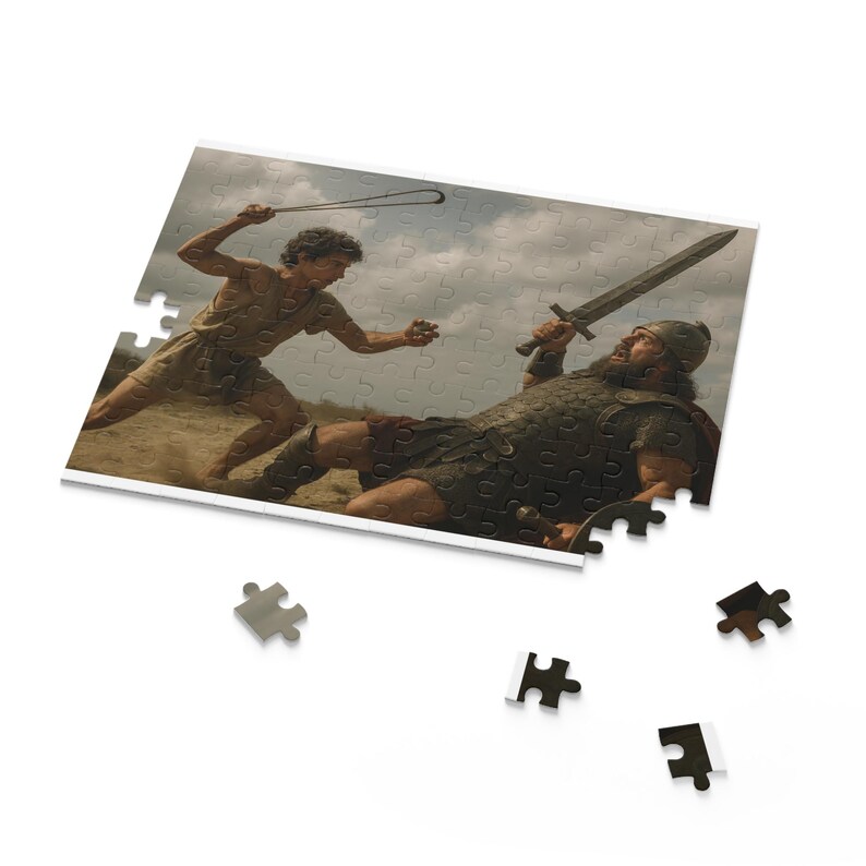 David and Goliath Puzzle - 120, 252, 500-piece | Unique Gift for ...
