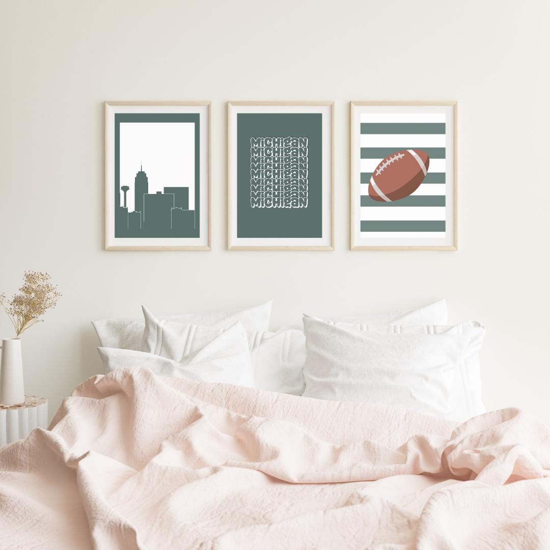 Green Vibes Only – Michigan State Inspired Framed Wall Art Set | MSU ...