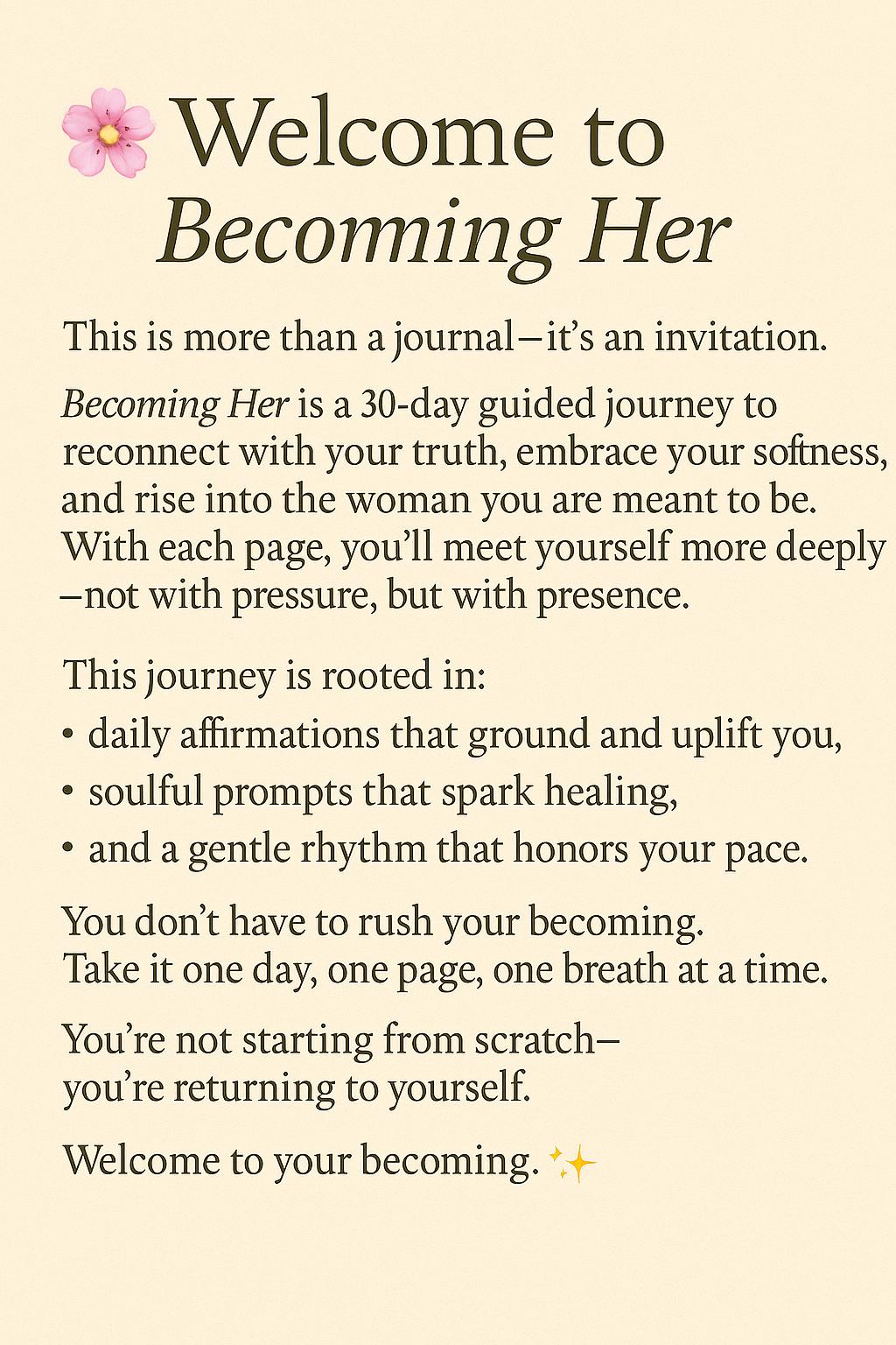 Becoming Her: 30-day Self-love Journal for Women | Guided Prompts for ...