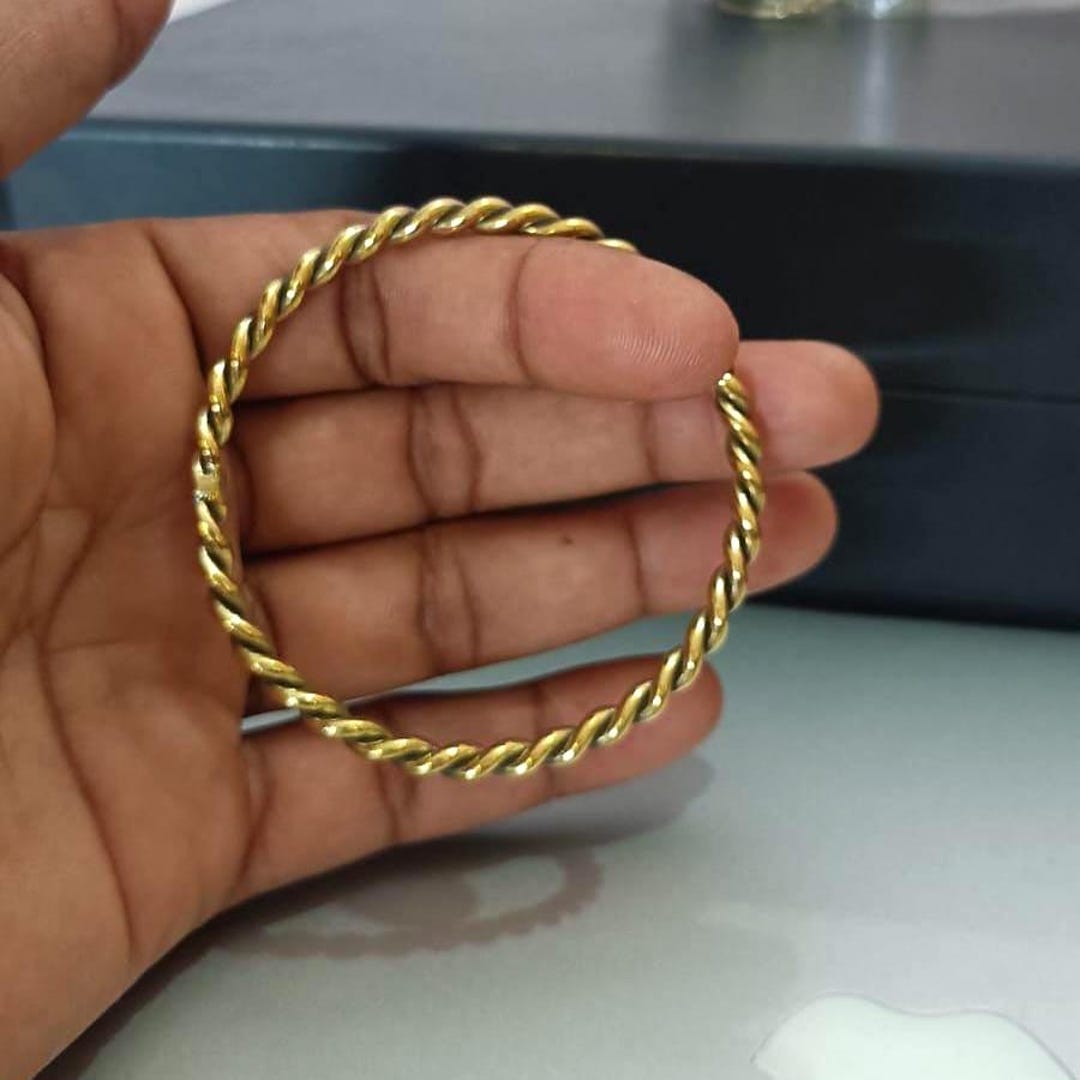 Handmade Brass Twisted Wire Bangle, Stackable Jewelry - Etsy
