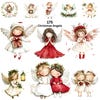 Vintage Christmas Spirit Clipart - Angelic, Candlelight & Gift ...