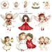 Vintage Christmas Spirit Clipart - Angelic, Candlelight & Gift ...