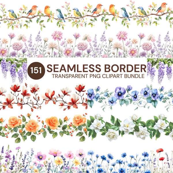 Spring Flower Borders - Etsy