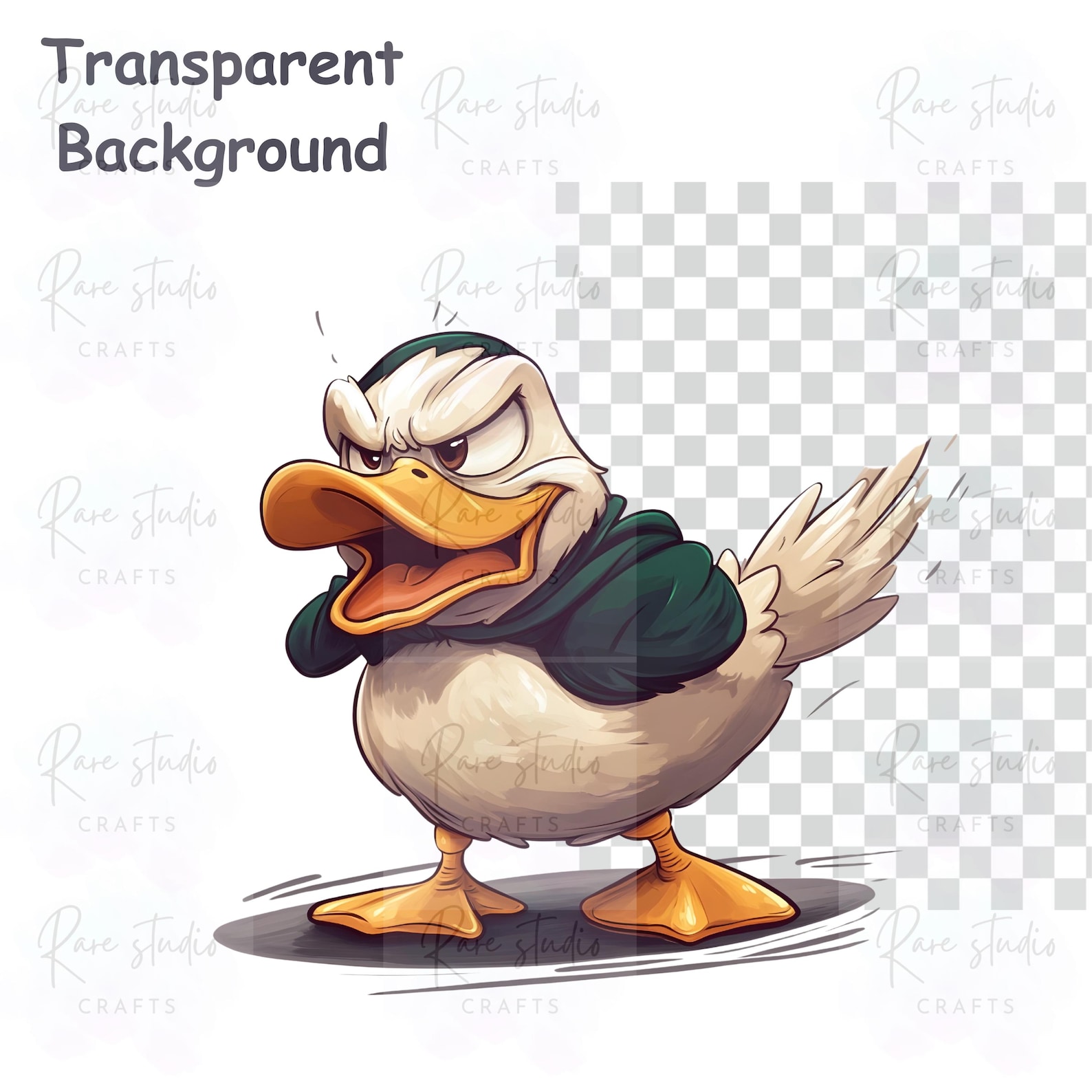 Funy Duck Clipart Bundle Cartoon Ducklings PNG Transparent Background ...
