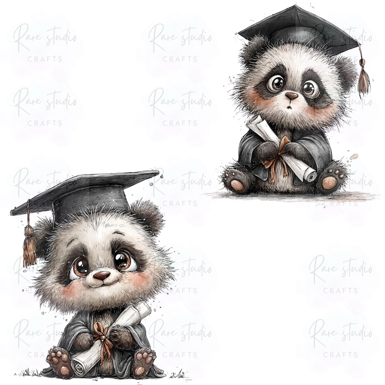 Graduation Animals Clipart PNG Bundle, Animal Graduates Diploma Cap ...