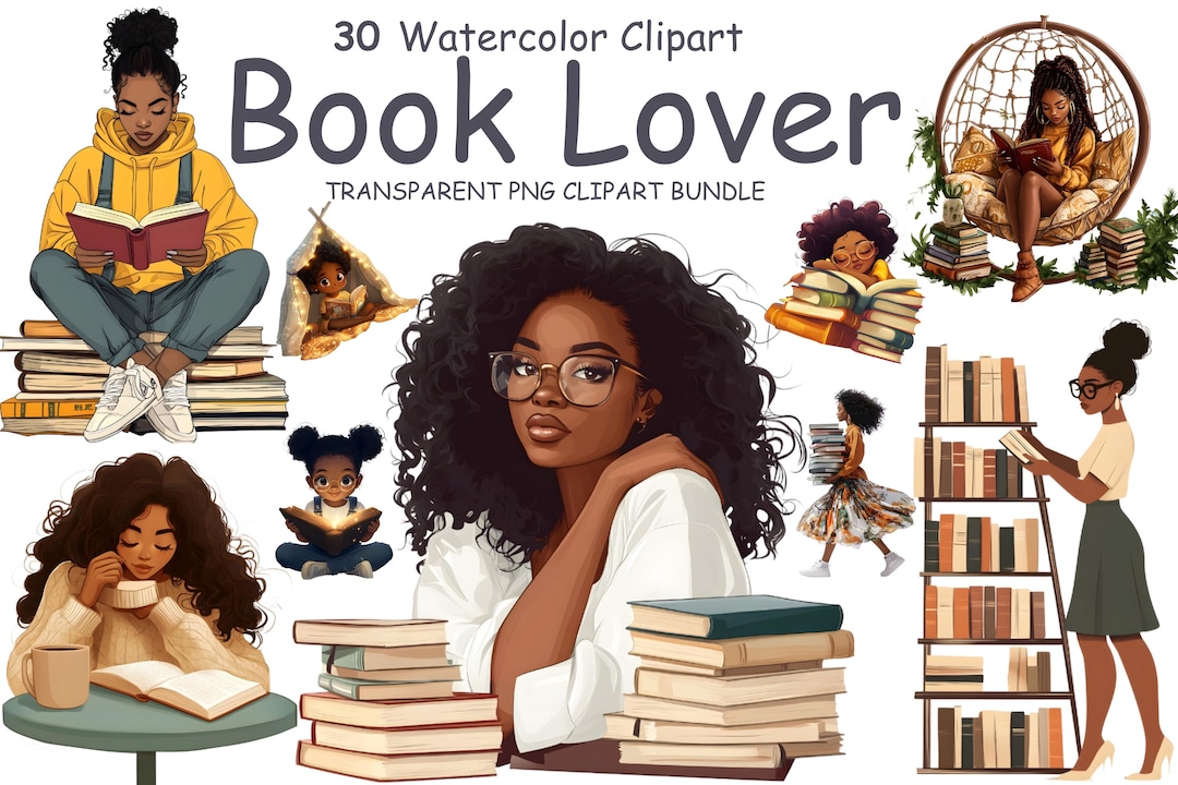 Watercolor Book Clipart Bundle: Reading Nook PNG Images (digital ...