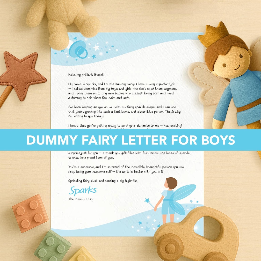 Boy Dummy Fairy Letter: Sparks Printable Goodbye Gift (digital Download ...