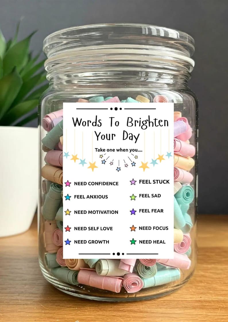 Daily Affirmation Jar Printable, Daily Motivation 200 Affrimation ...