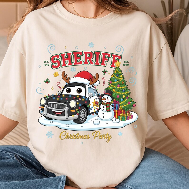 Sheriff Christmas Car PNG, Cute Police Car Christmas Party, Holiday ...