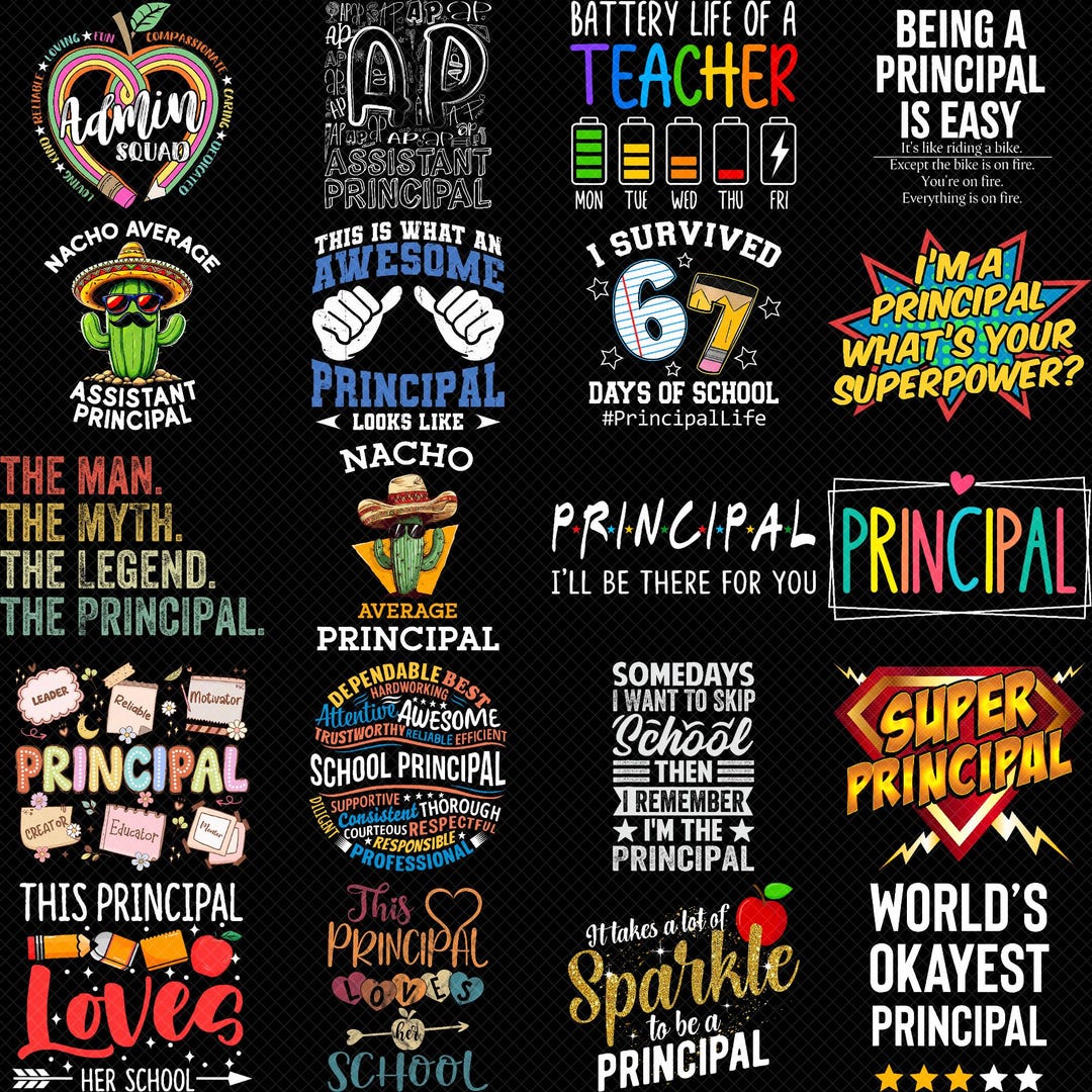 Principal Life PNG Bundle Funny School Principal Quotes Shirt Design ...