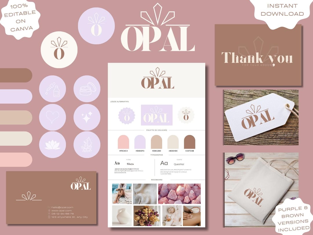 Opal Branding Kit – Elegant and Soft Visual Identity • Logo, Palette ...
