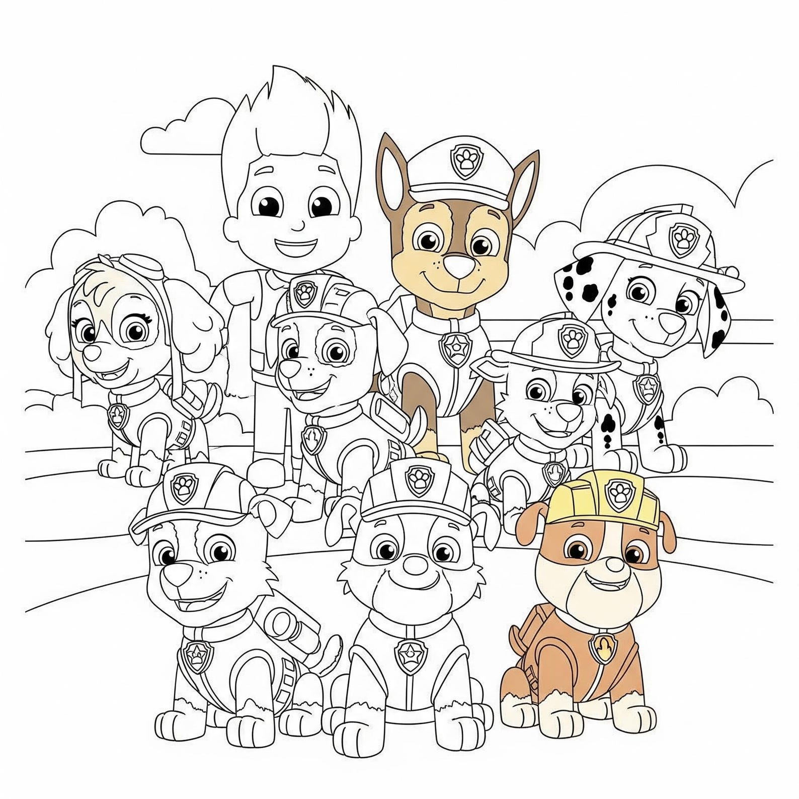 Paw Patrol Coloring Images for Children - Etsy