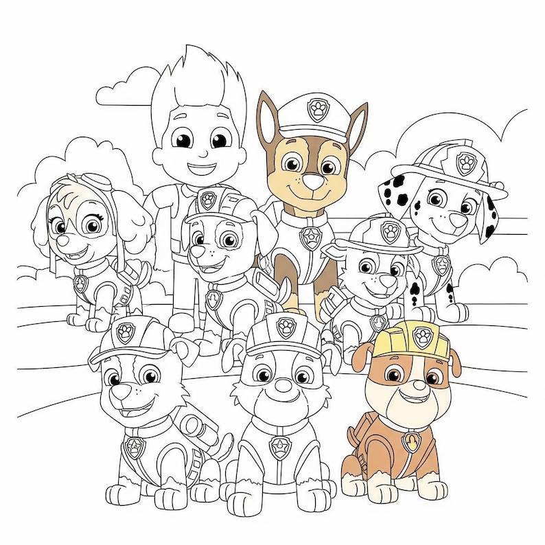 Paw Patrol Coloring Images for Children - Etsy