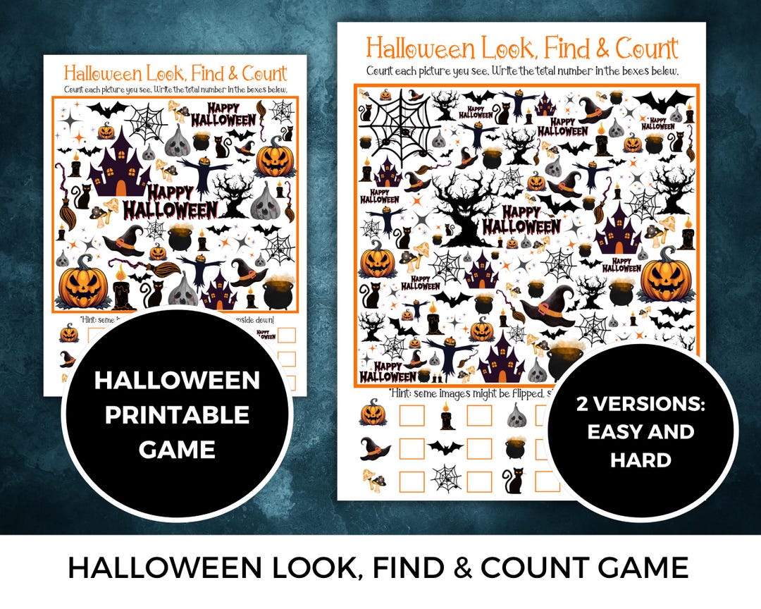 Halloween Look and Find Game: Kids' Printable Activity (printable PDF ...