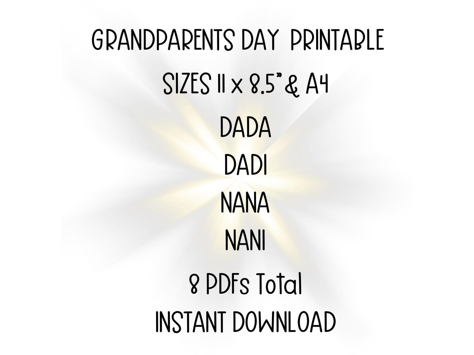 Grandparents’ Day Printable Craft, Indian Includes Dadi Dada Nani Nana ...