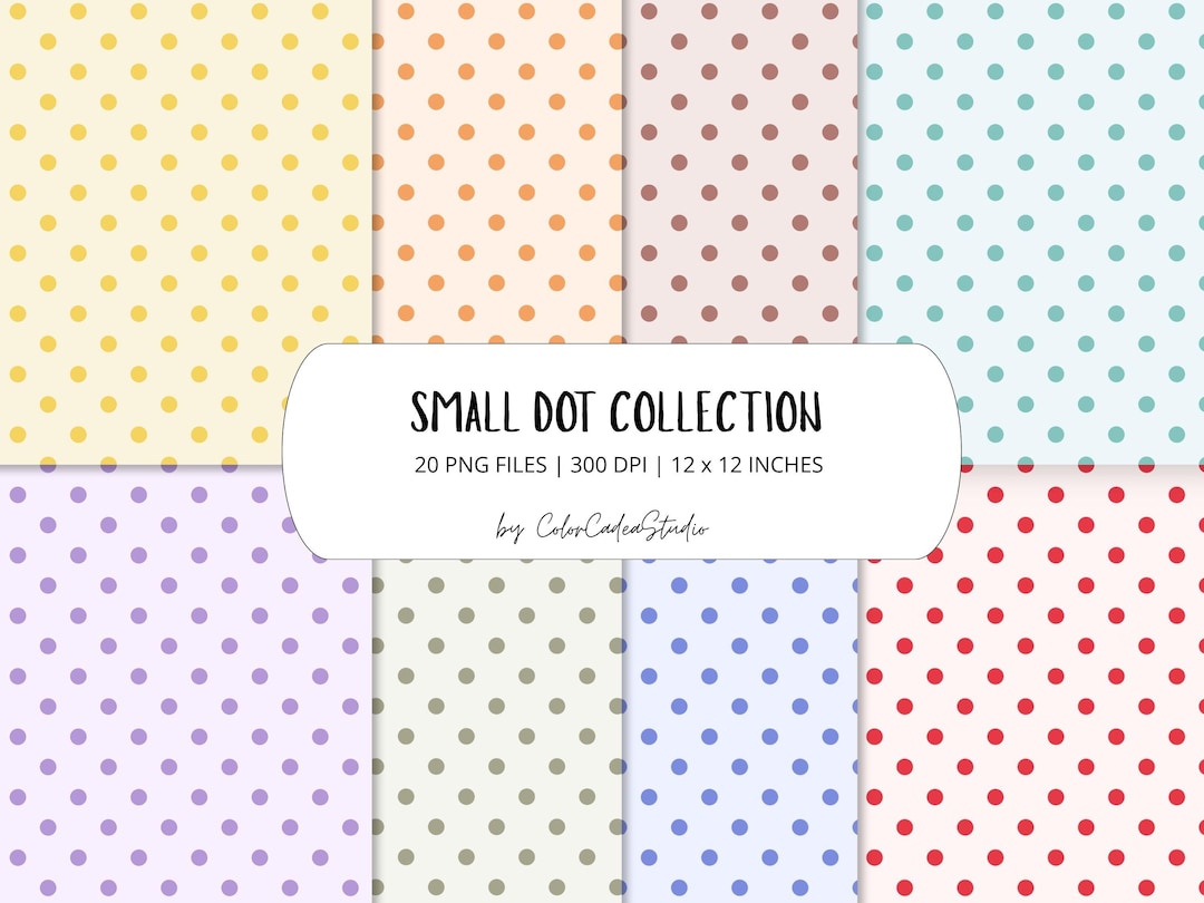 Small Polka Dot Seamless Pattern Bundle | Pastel Muted Colors (digital ...