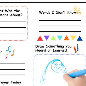 Kids Church Notes Printable | Bible Sermon Worksheet | Sunday School ...