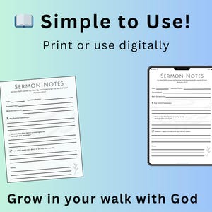 Printable Sermon Notes for Adults | Faith-based Church Note-taking ...