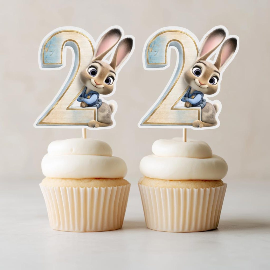 Zootopia 2 Cupcake Toppers, Watercolor Animal City (editable Canva ...
