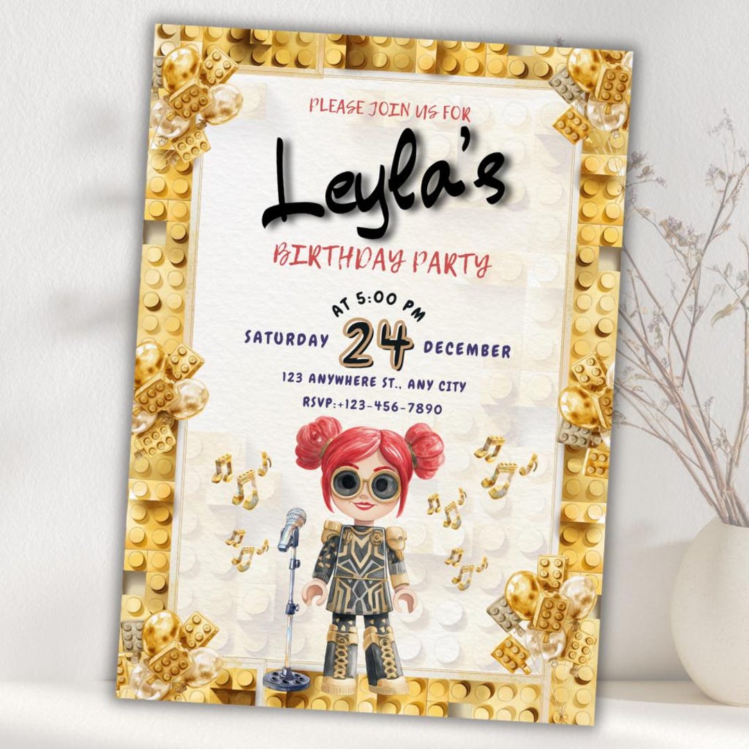 Lego Leyla, Lego Friends Heartlake City Birthday Invitation: Watercolor ...